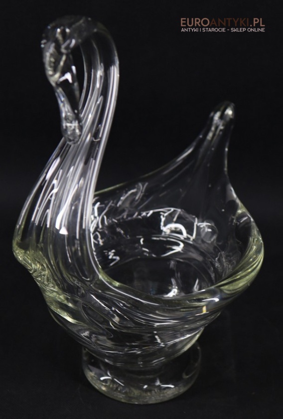 Szklany łabędź – dekoracyjna patera vintage z lat 50. – piękna ozdoba ...